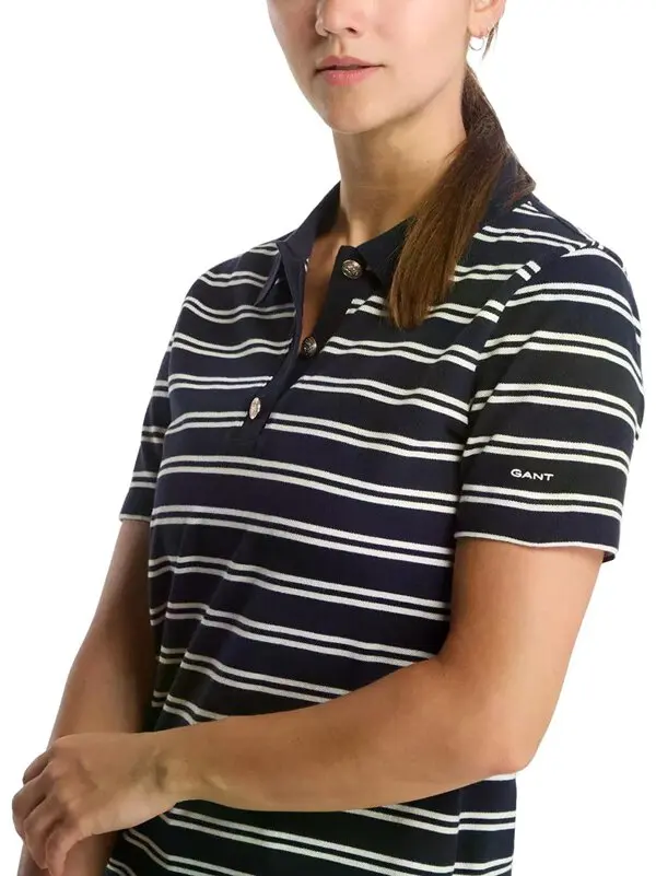 Gant Horizontal-stripe Polo Shirt - Blue