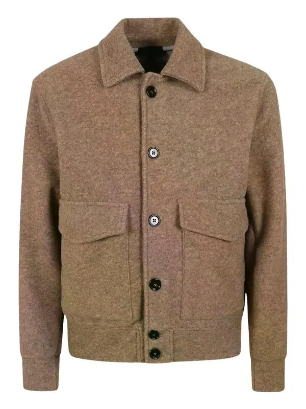 DONDUP Button-up Patch-pocket Shirt Jacket - Neutrals