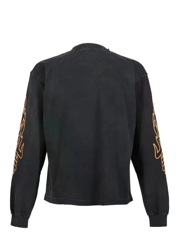 JUN/NAKAYAMA Graphic-print Long-sleeve T-shirt - Black