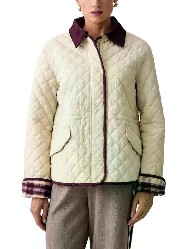 SILVIAN HEACH Quilted Corduroy-collar Jacket - Neutrals