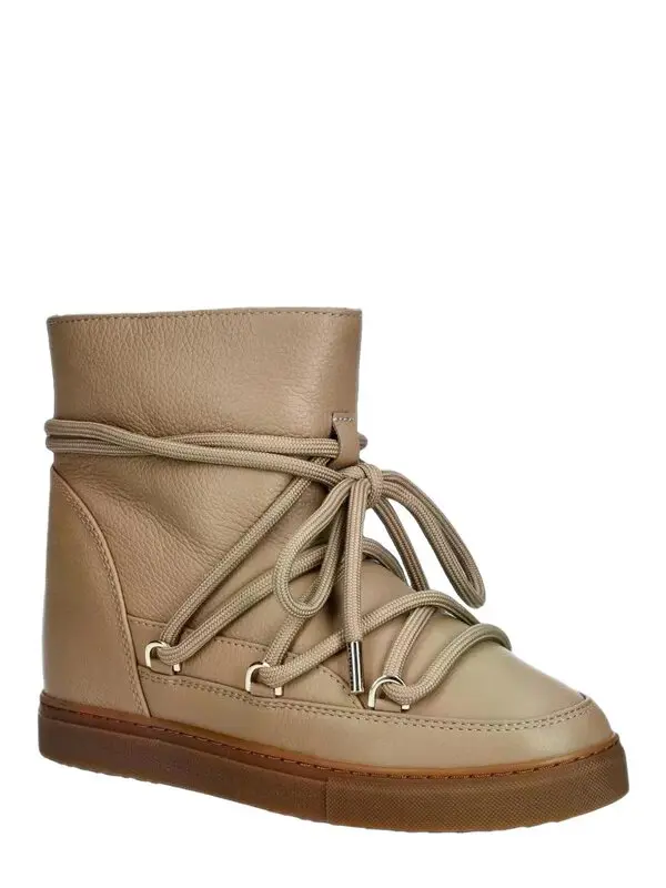 Inuikii Grained Leather Lace-up Ankle Boots - Neutrals