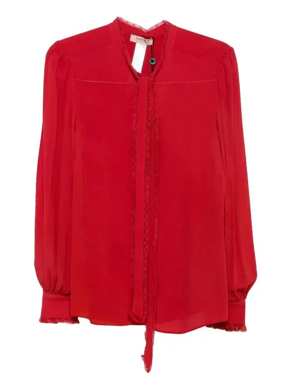 TWINSET Lace-trim Pussy-bow Blouse - Red