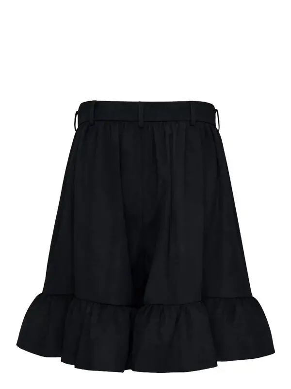 Comme Des Garçons Ruffle-hem Flared Shorts - Black
