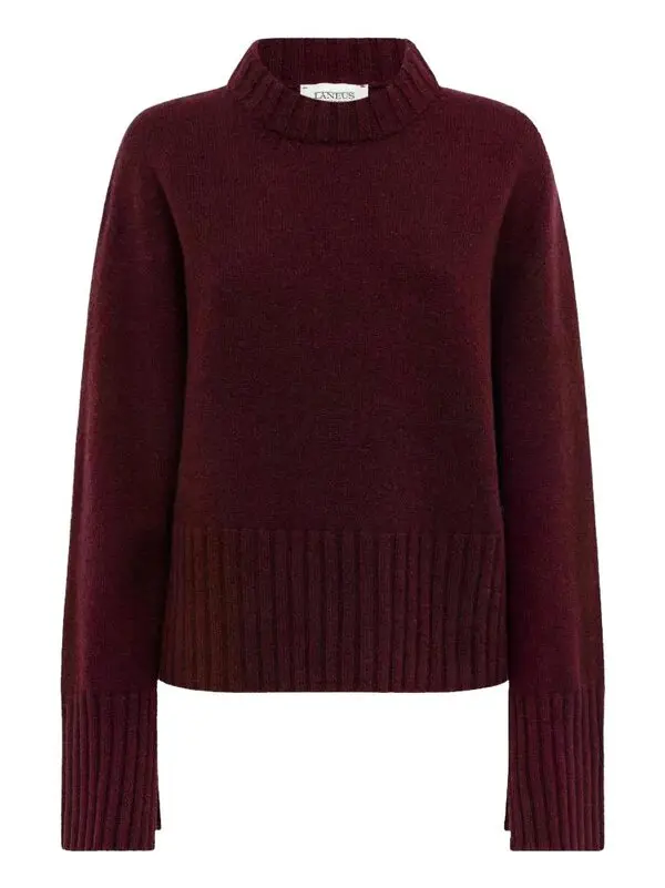 LANEUS Ribbed-trim Boxy-fit Sweater - Red