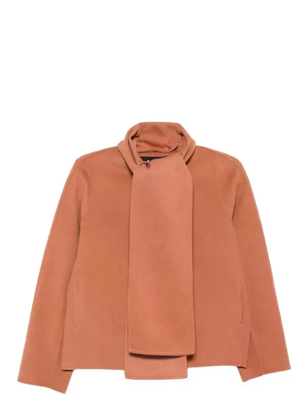 LUISA CERANO Scarf-detail Wool Jacket - Orange