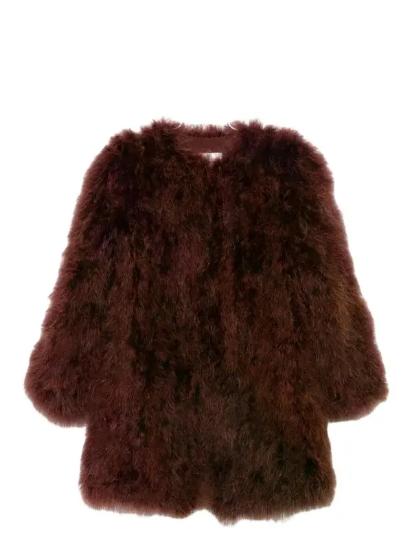 YVES SALOMON Feather-embellished Jacket - Red