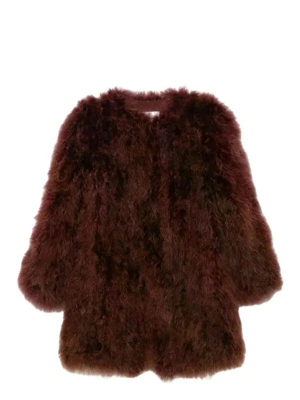 YVES SALOMON Feather-embellished Jacket - Red