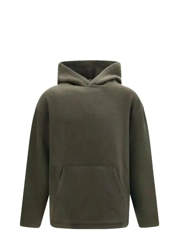RIER Fleece-texture Pouch-pocket Hoodie - Green
