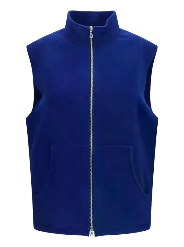 RIER Full-zip Wool Gilet - Blue