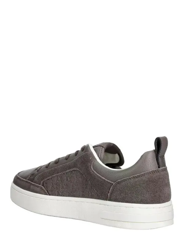 Armani Exchange Monogram-print Panelled Sneakers - Brown