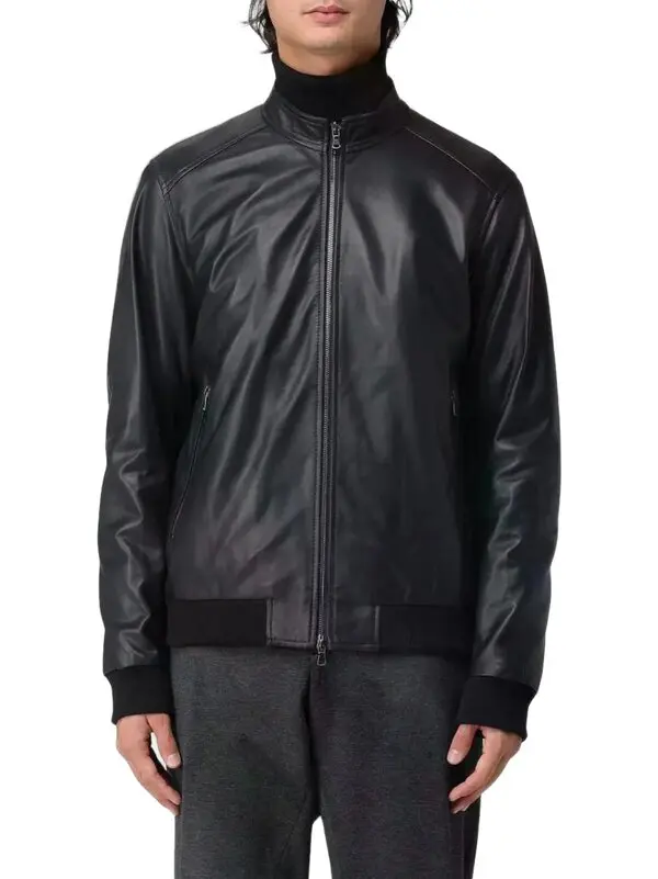 XC Leather Bomber Jacket - Black