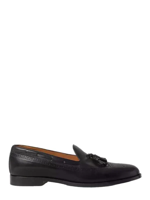 Loro Piana Heritage Calfskin Serge Walk Loafers - Black