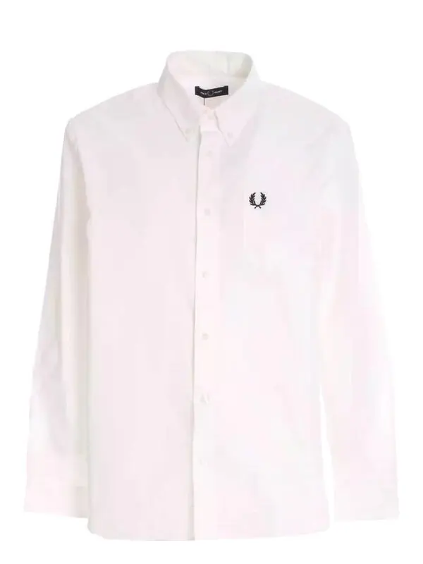 Fred Perry Logo-embroidered Button-down Shirt - White