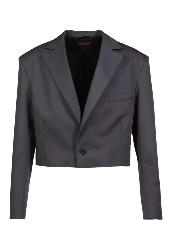 LỰU ĐẠN Cropped Slashed Blazer - Grey
