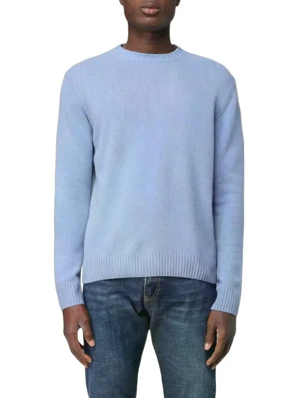 XC Crew-neck Ribbed-trim Sweater - Blue
