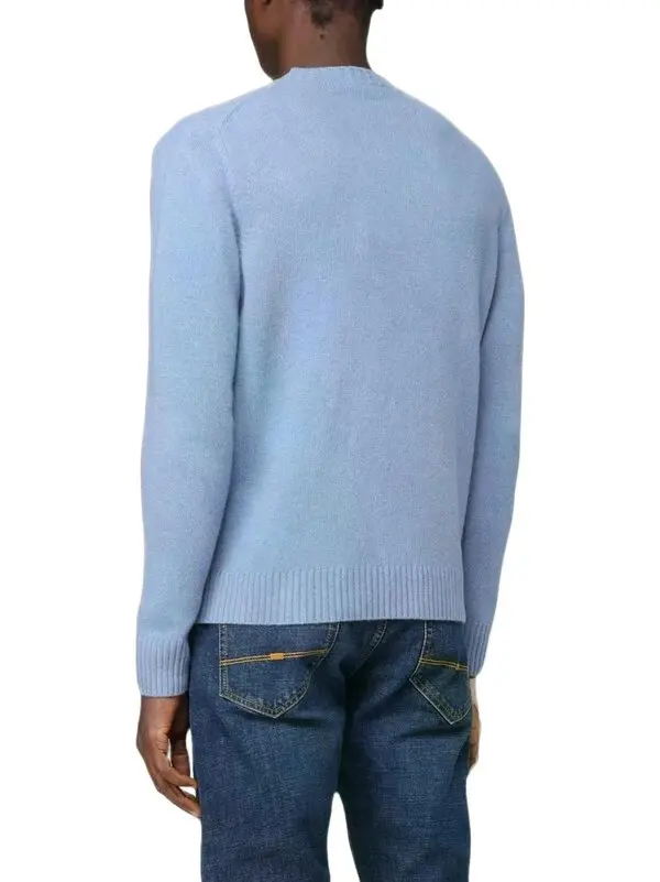 XC Crew-neck Ribbed-trim Sweater - Blue