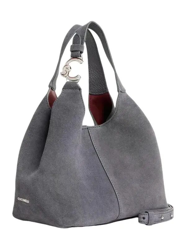 COCCINELLE Suede Leather Shoulder Bag - Grey
