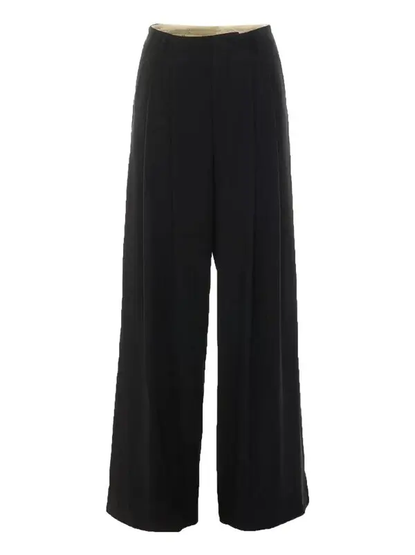 ELEH Pleated Wide-leg Trousers - Black