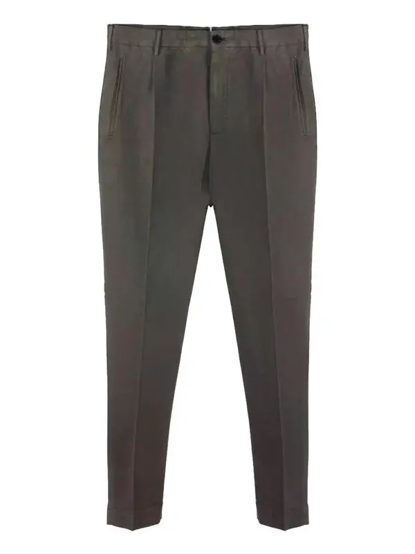 Incotex Pleated Twill Trousers - Grey