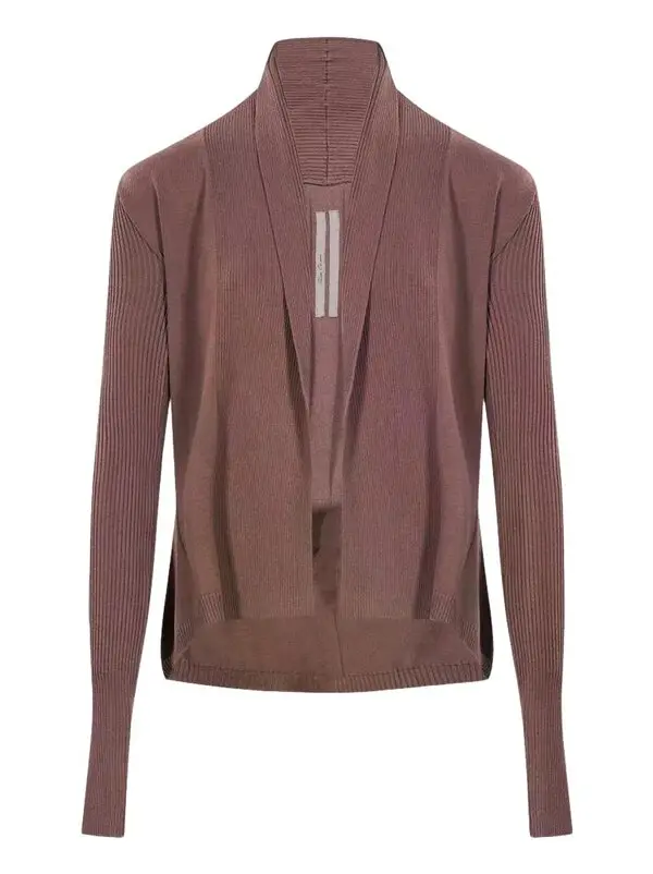 Rick Owens Ribbed-knit Shawl-lapel Cardigan - Brown