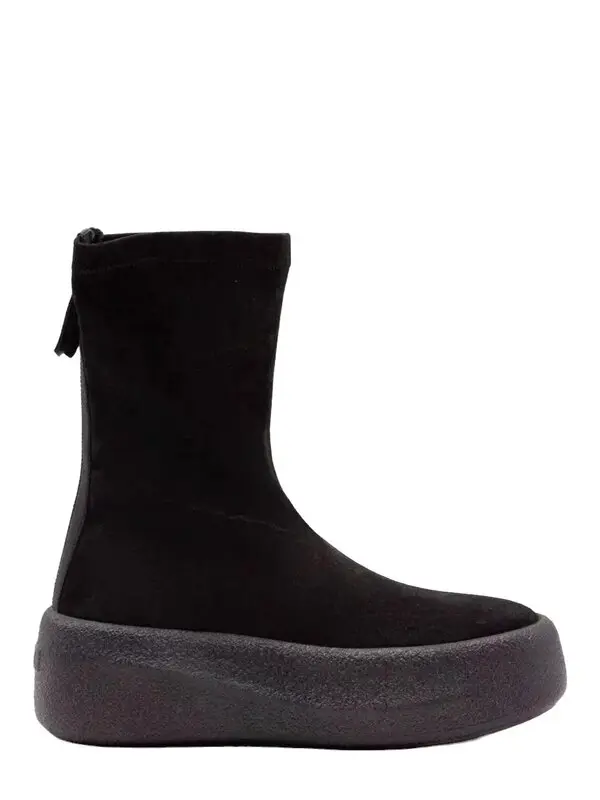 VIC MATIE Creppy Platform Ankle Boots - Black