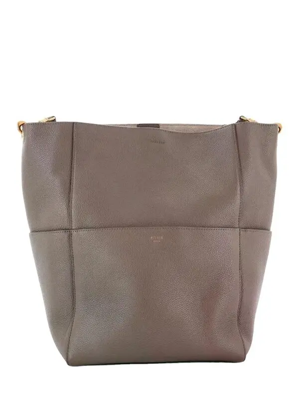 Celine Sangle Seau Calfskin Shoulder Bag - Grey