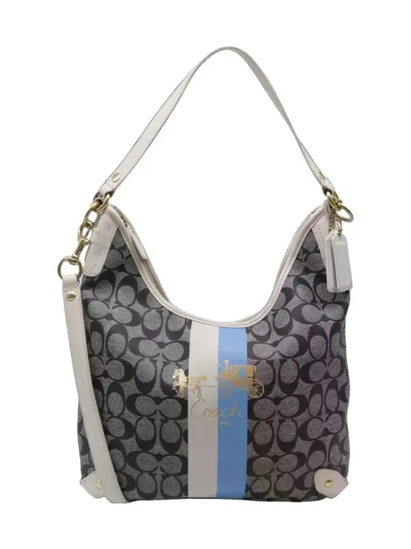 COACH VINTAGE Heritage Striped Hobo Bag - Grey