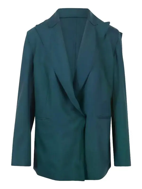 GIANLUCA CAPANNOLO Frayed-edge Peaked-lapel Blazer - Blue