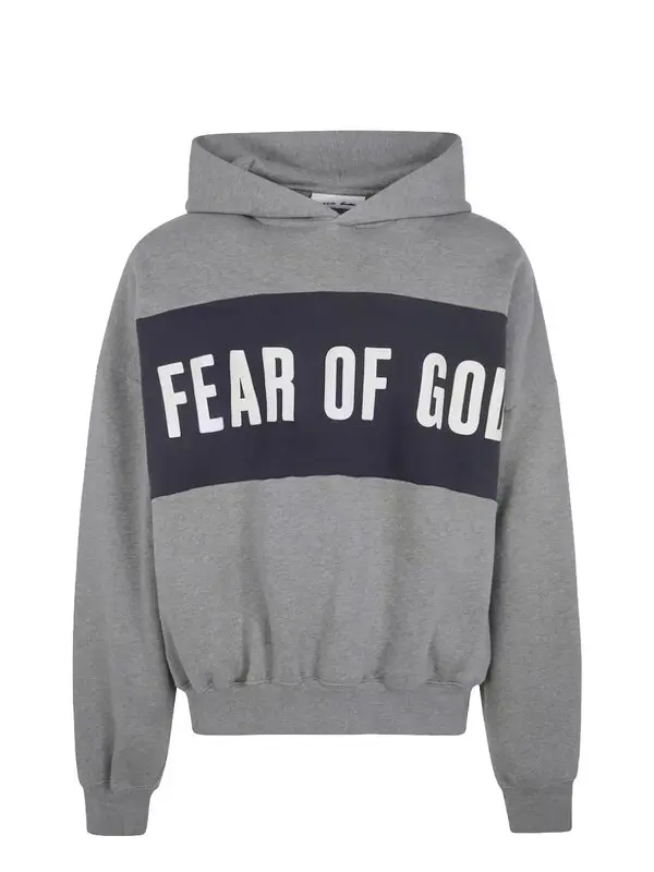 Fear Of God Cropped Relaxed Panelled Hoodie - Grey
