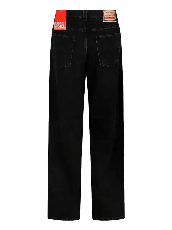 DIESEL® Logo-patch Straight-leg Jeans - Black