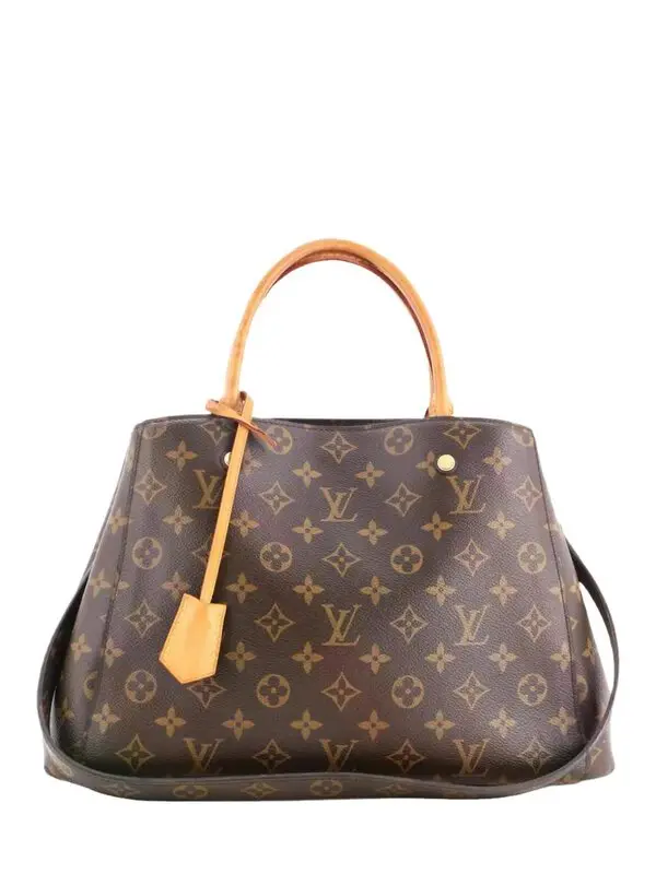 LOUIS VUITTON Monogram Canvas Montaigne Mm Tote Bag - Brown