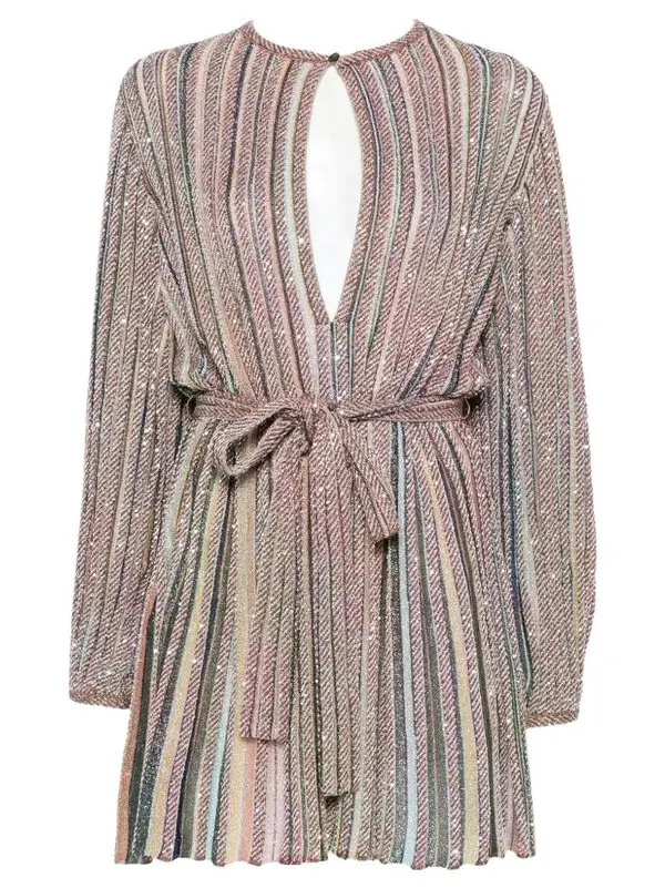 Missoni Sequin-embellished Striped Mini Dress - Neutrals