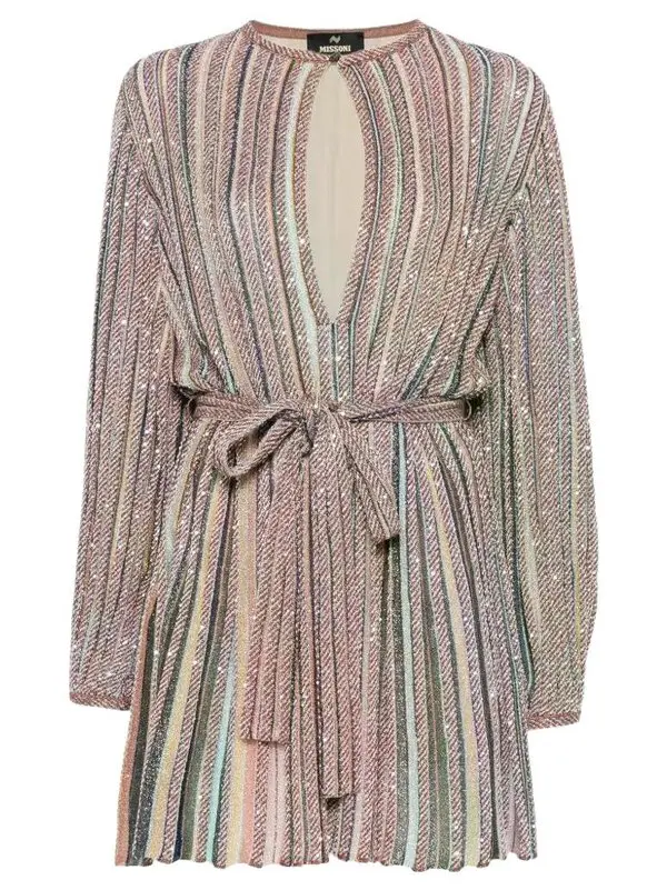 Missoni Sequin-embellished Striped Mini Dress - Neutrals
