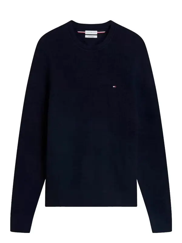 Tommy Hilfiger Waffle-knit Crew-neck Sweater - Blue