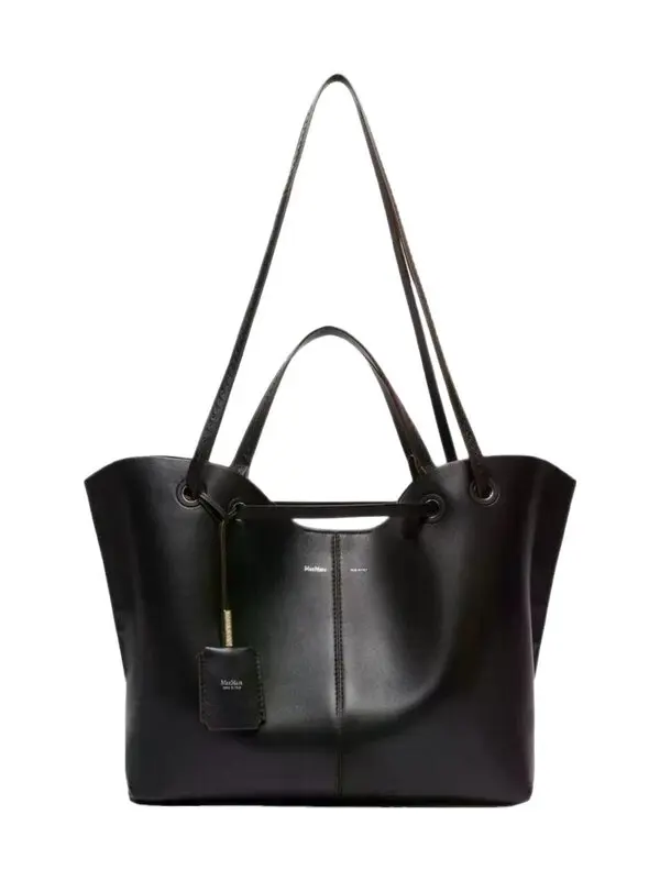 Max Mara Double Nappa-leather Shopper Bag - Black