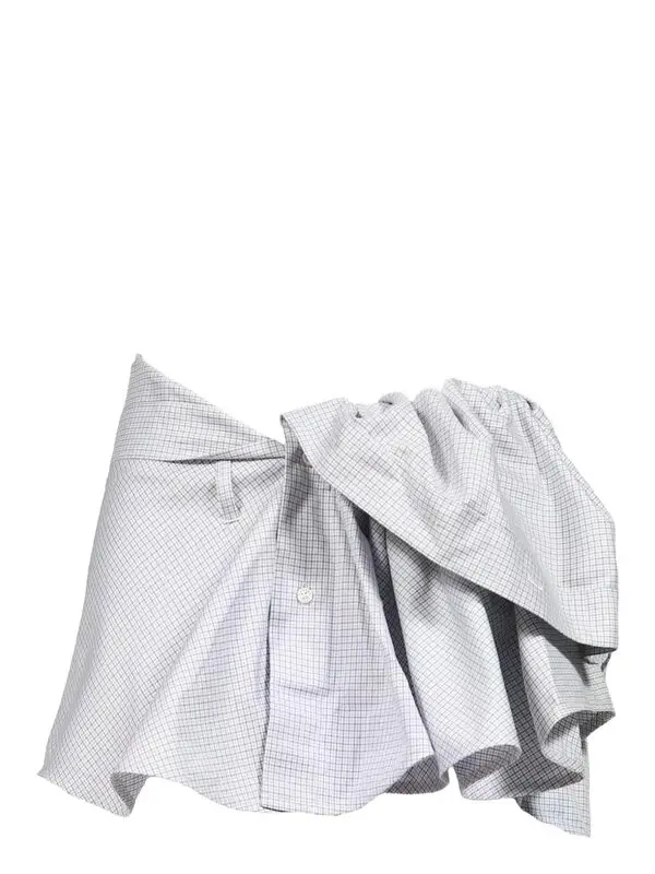 AUGUST BARRON Belted Peplum Mini Skirt - Blue