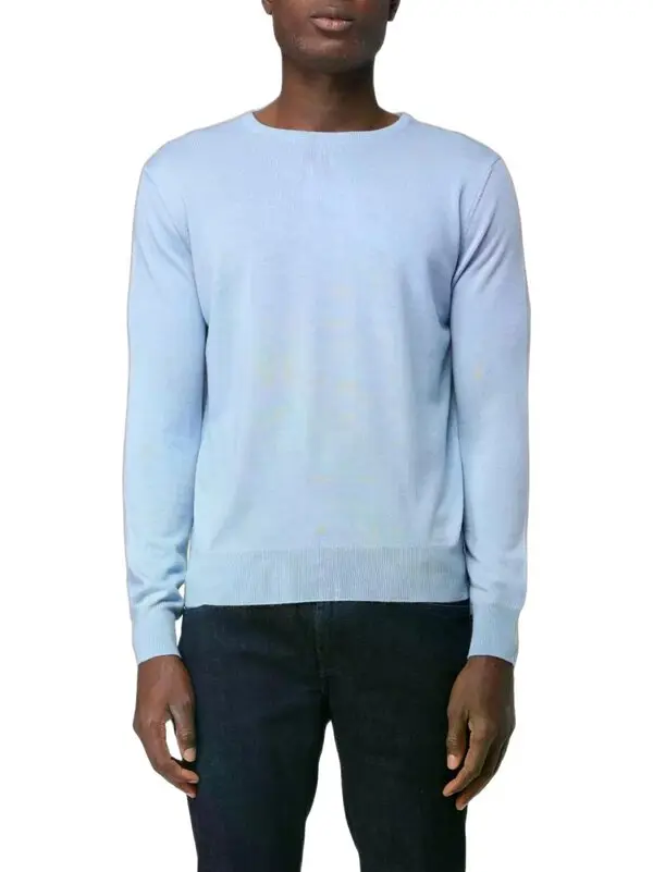 XC Merino Wool Zip-fastening High-neck Sweater - Blue