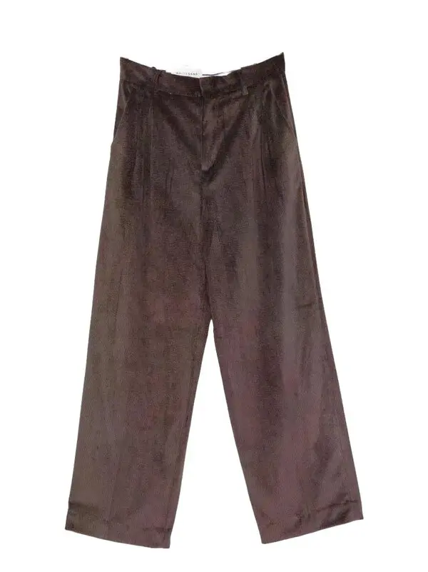 WHITE SAND Corduroy Wide-leg Trousers - Brown