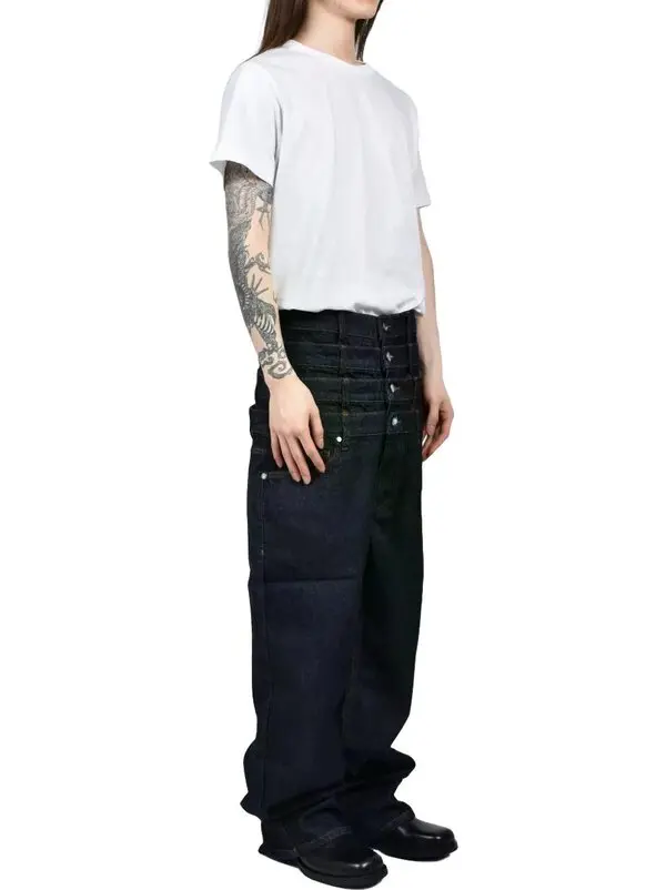 3.PARADIS 4 Waist Logo-patch Jeans - Blue
