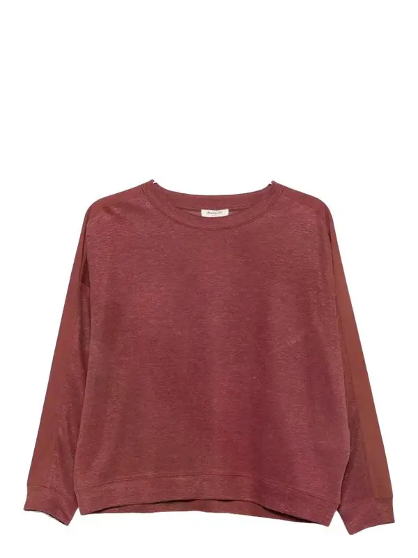 MAISON123 Lisa Contrast-panel Drop-shoulder Top - Red