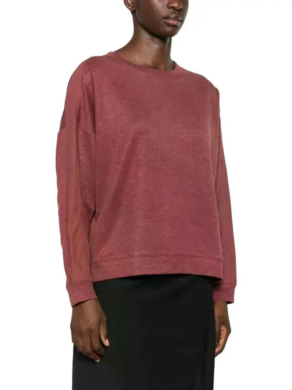MAISON123 Lisa Contrast-panel Drop-shoulder Top - Red