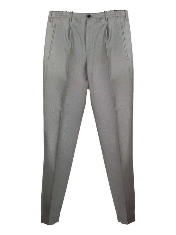 Incotex Mélange-effect Slim-fit Trousers - Grey