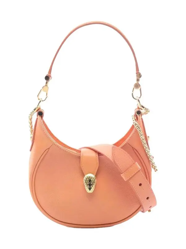 BVLGARI Leather Serpenti Ellipse Satchel - Orange