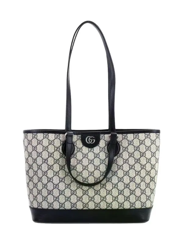 Gucci Ophidia Top Handle Shopping Gg Coated Canvas And Leather Tote Bag - Blue