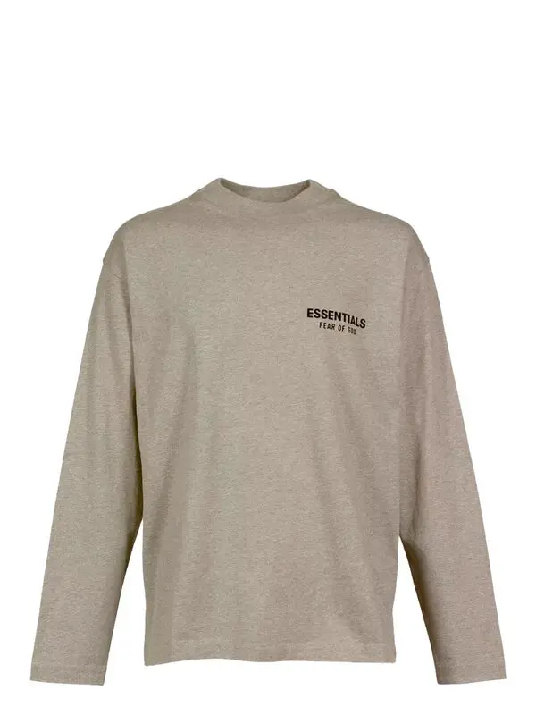ESSENTIALS Logo-print Long-sleeve T-shirt - Neutrals