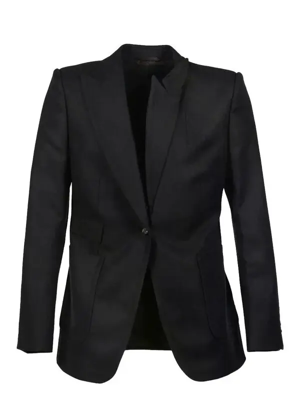 MARINA YEE Double-breasted Wool Blazer - Black