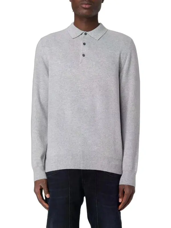 XC Fine-knit Long-sleeve Polo Shirt - Grey