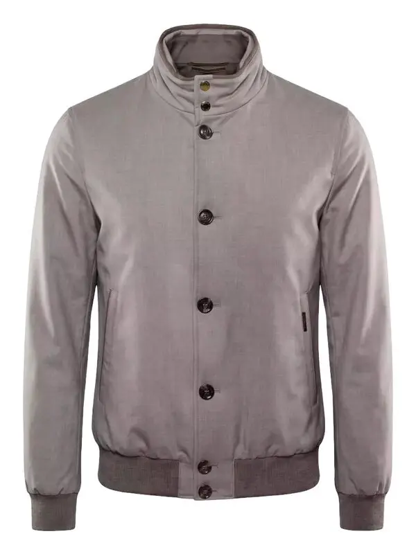 MOORER Janos Button-fastening Bomber Jacket - Grey