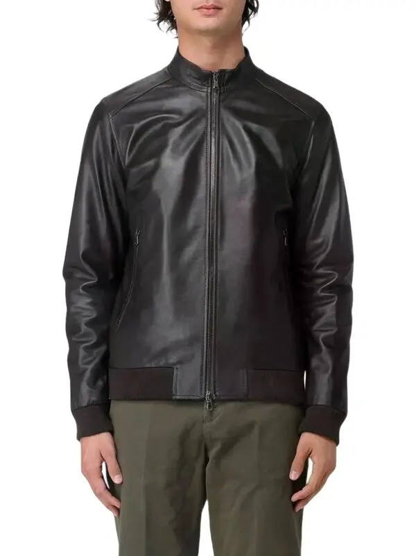 XC Leather Bomber Jacket - Brown
