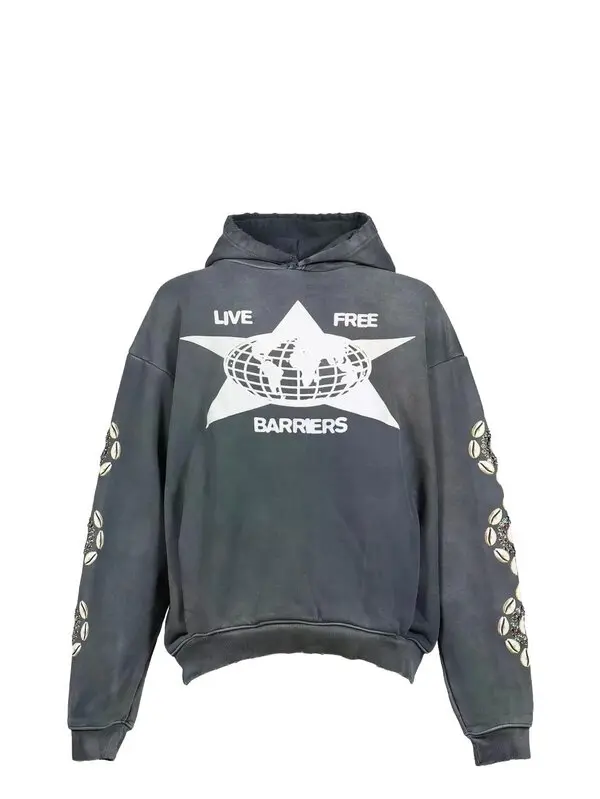 BARRIERS Cowrie Crystal Hoodie - Black
